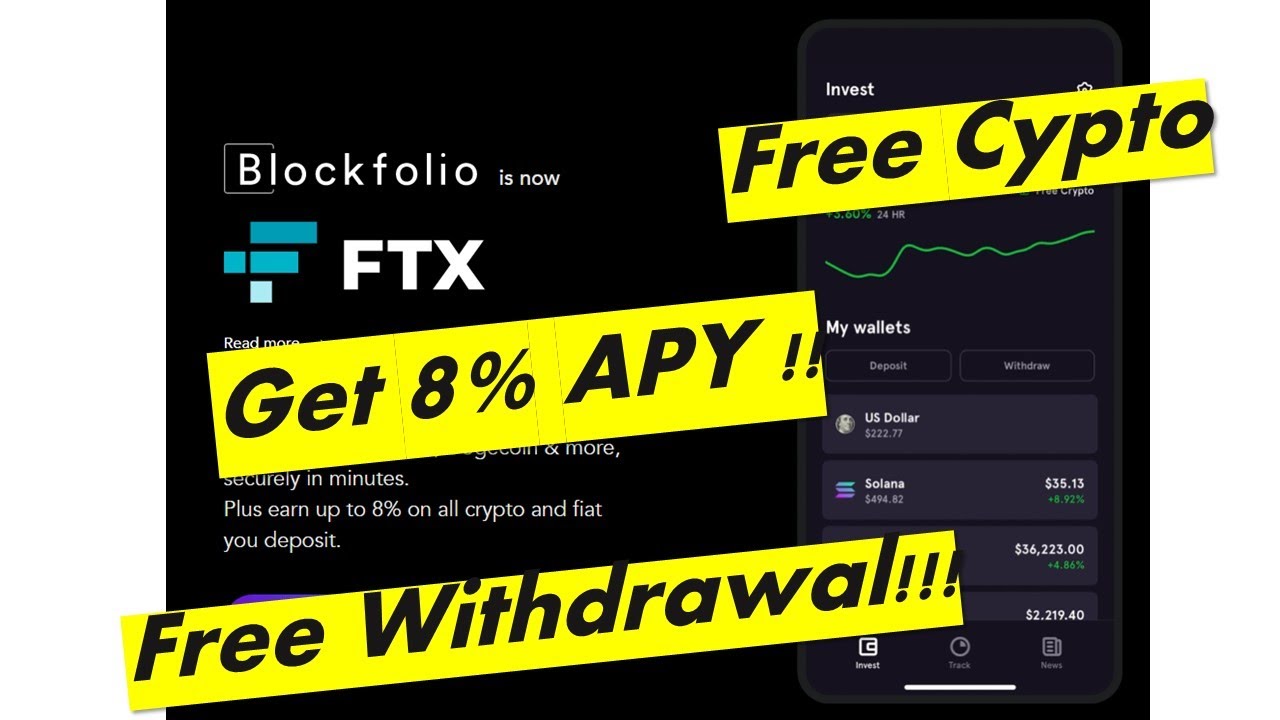 How to use FTX Blockfolio? Steps to Earn 8% APY & Free Crypto withdrawal ! - YouTube