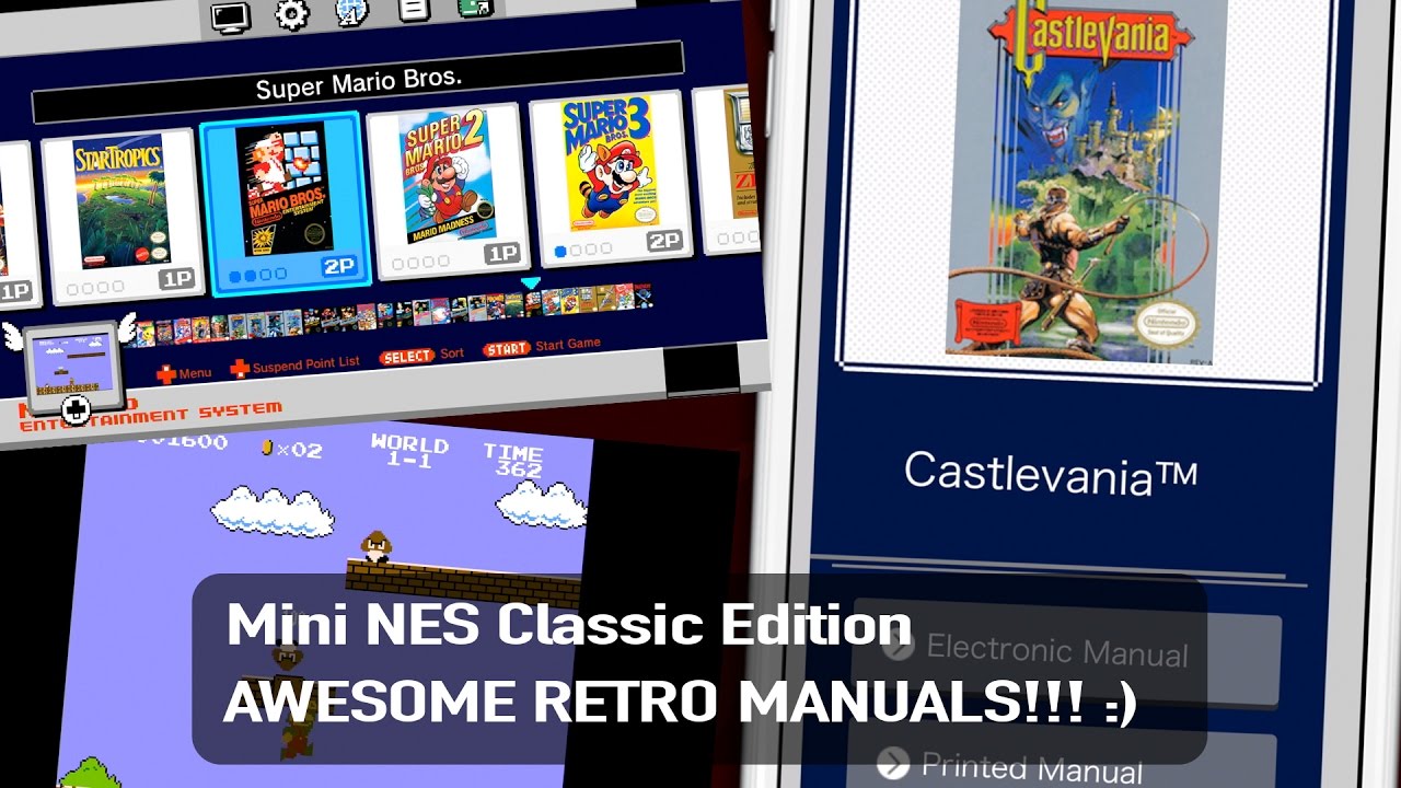 Mini NES Classic Edition - AWESOME RETRO MANUALS!!! - YouTube