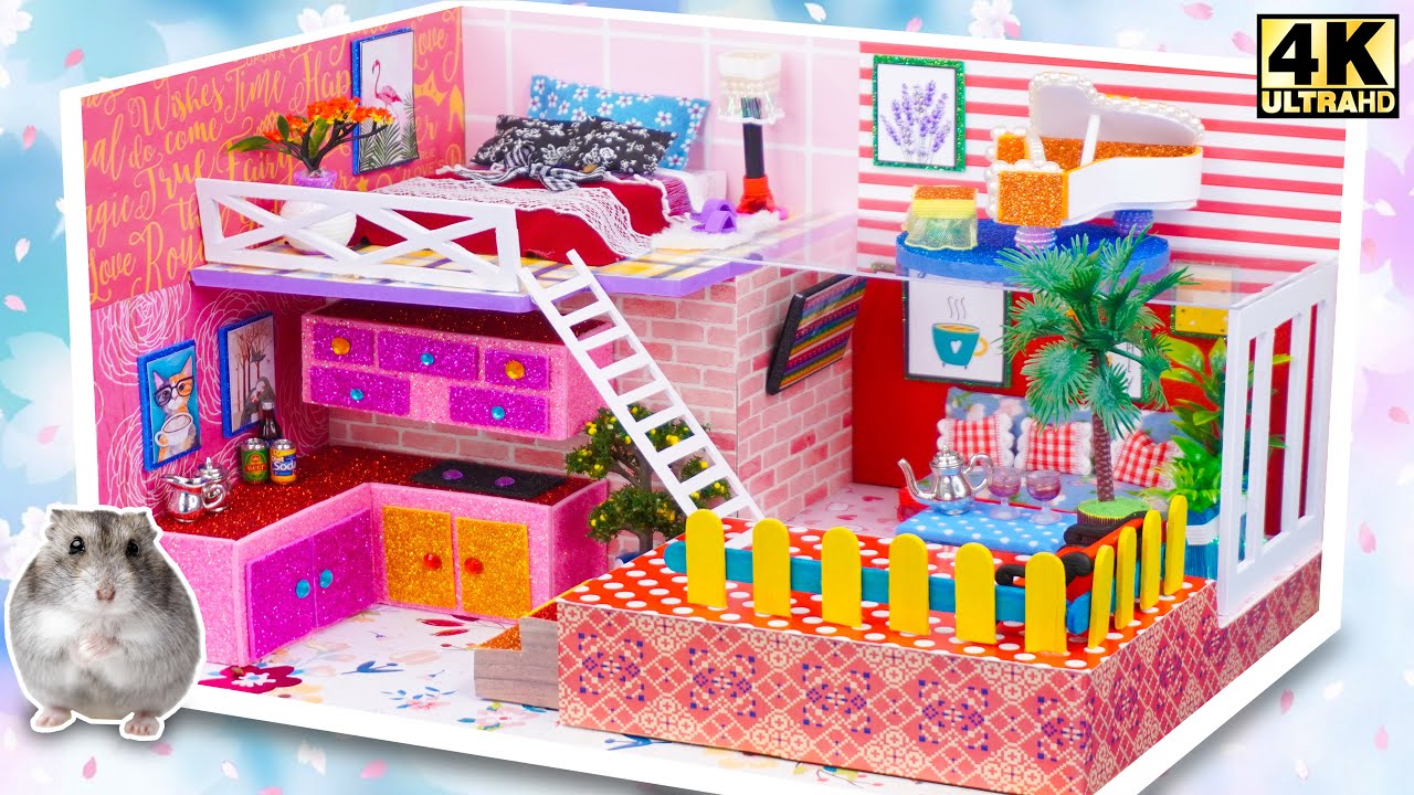 DIY Miniature Cardboard House #21 💝 Cute House Has Bedroom, Kitchen ...