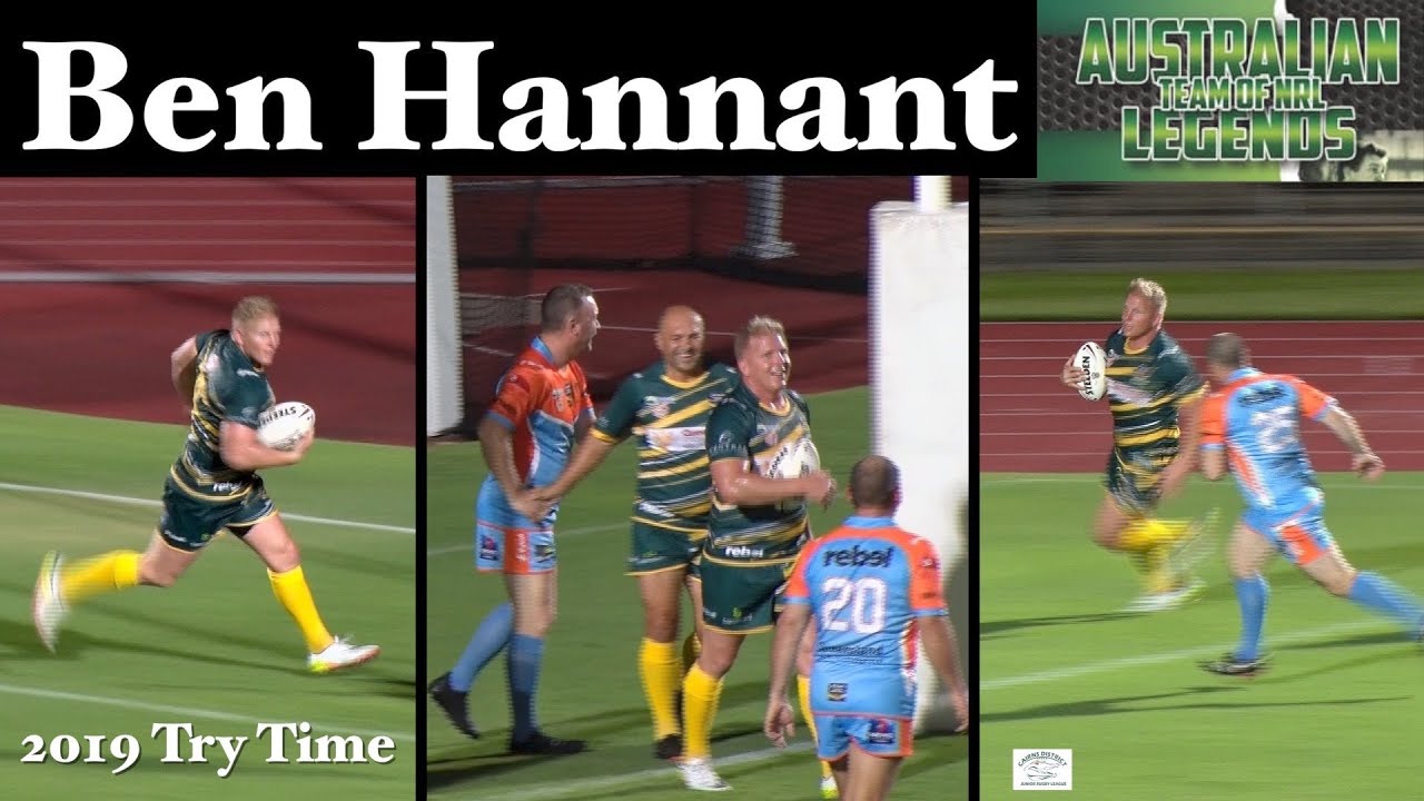2019 Ben Hannant Tries ~ Australian NRL Legends v FNQ Allstars @ Barlow ...