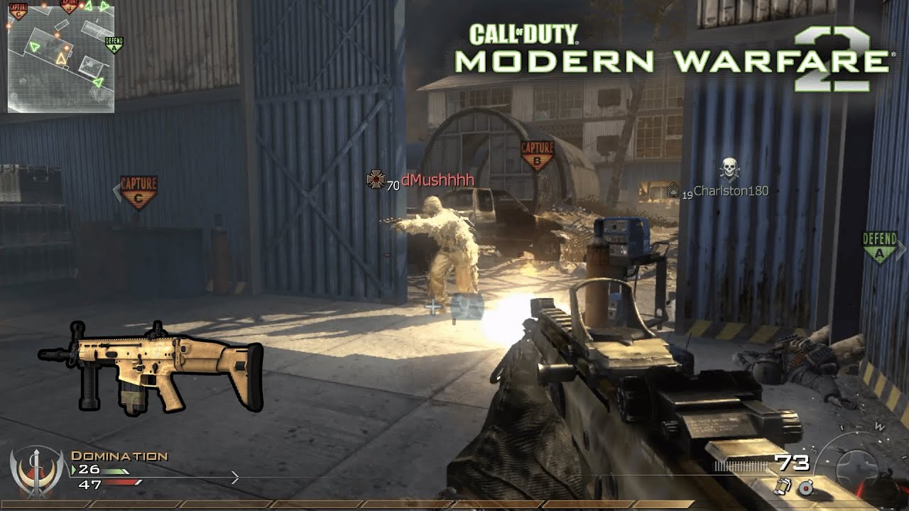 Call of Duty: Modern Warfare 2 | SCAR-H Red Dot Sight - Gameplay (2009 ...