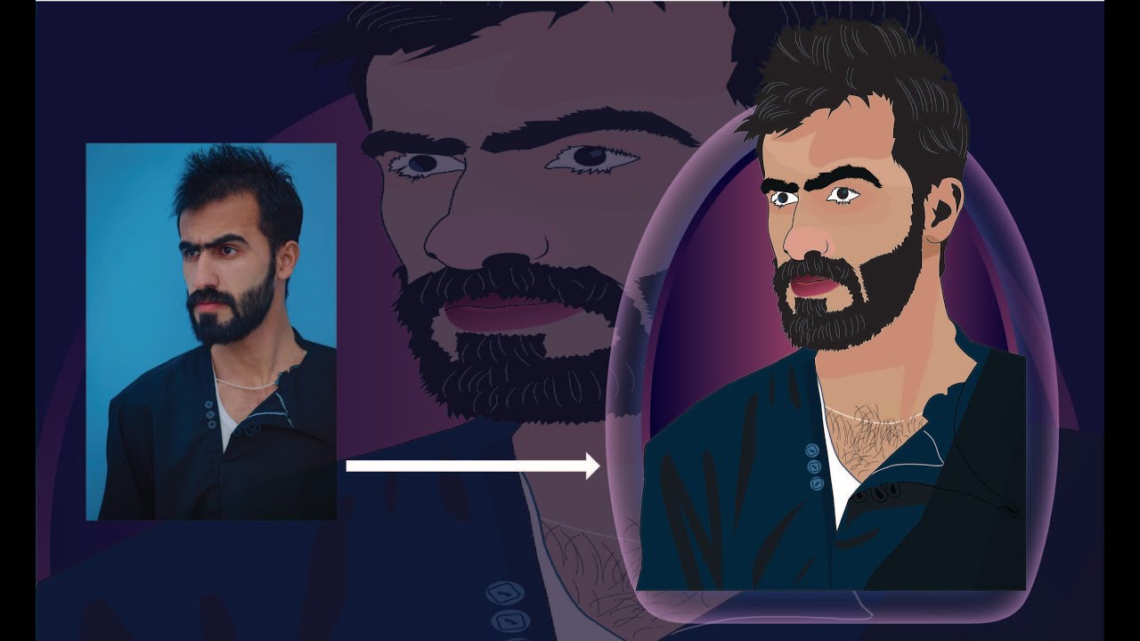 Easy step of vector portrait in illustrator/vector portrait ...