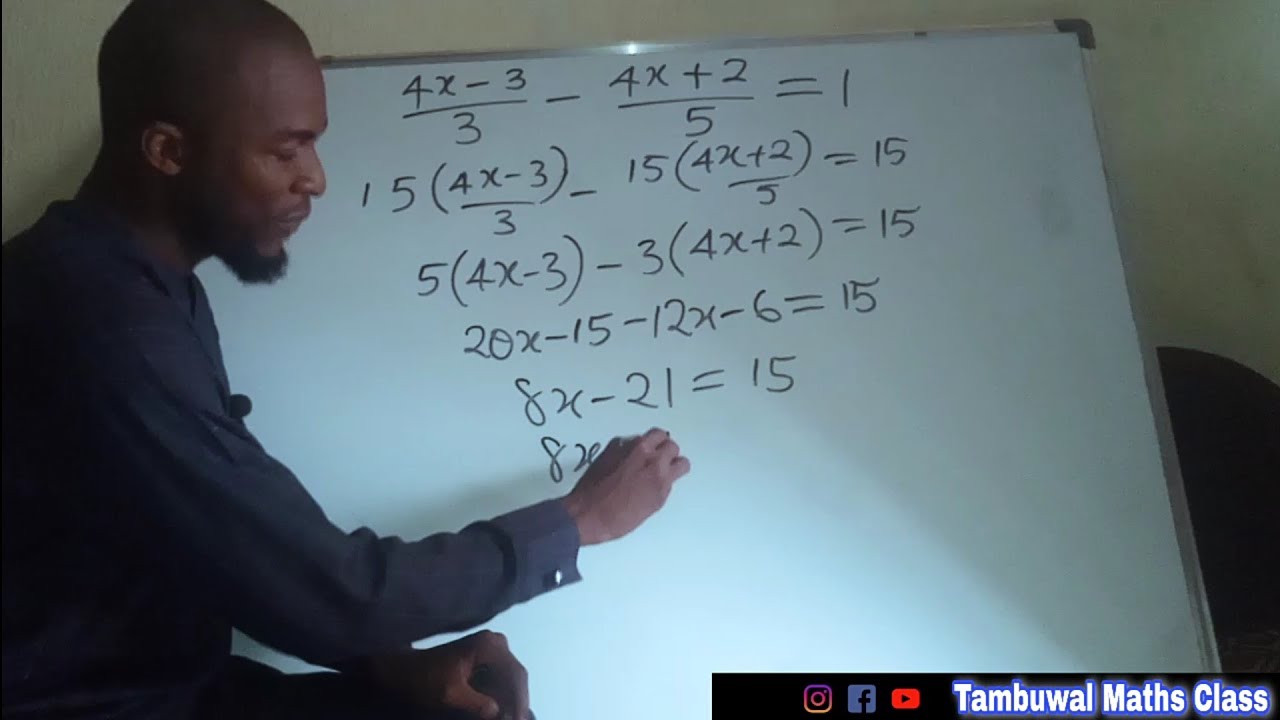 How to solve Equations with Algebraic Fractions - YouTube