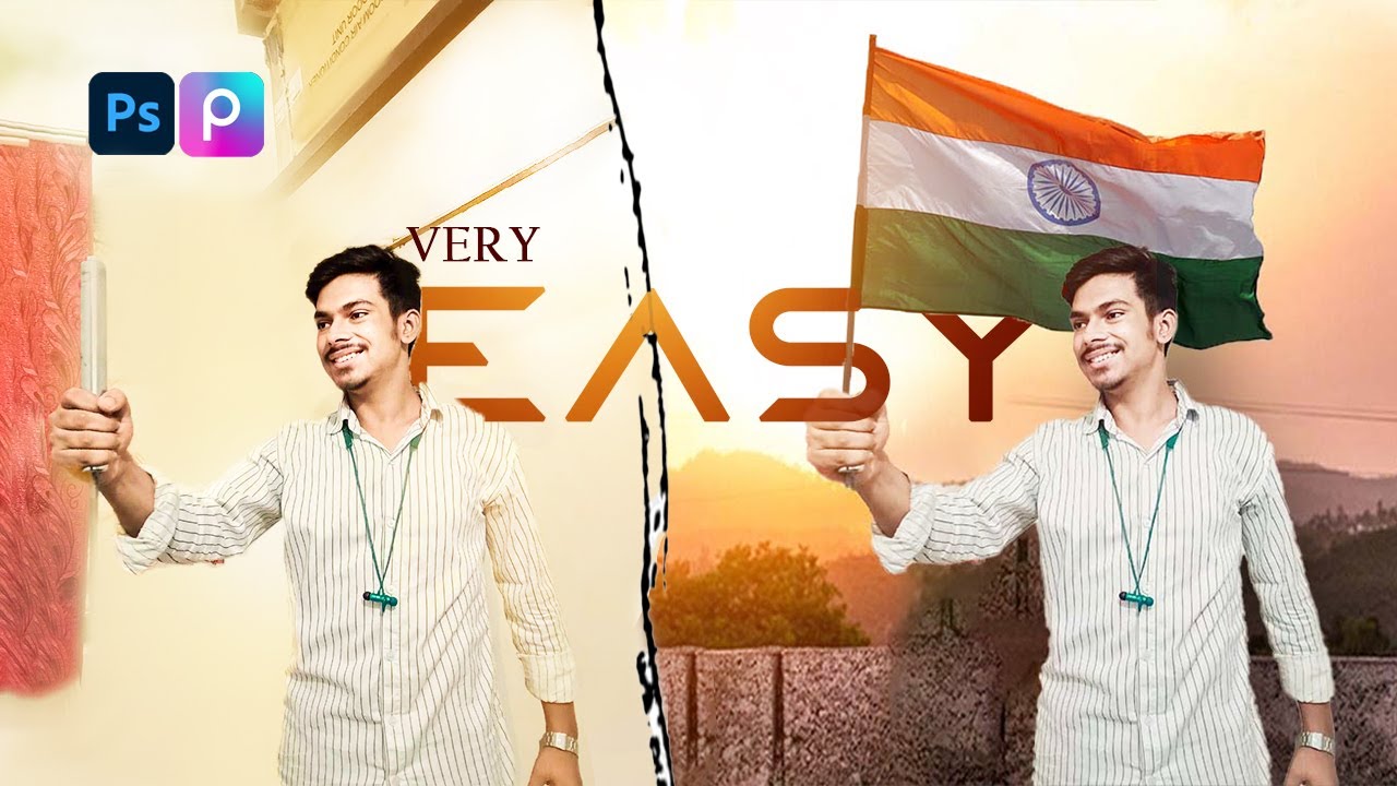 Indian Flag Editing in Picsart and Photoshop Step Wise Very Easy - YouTube