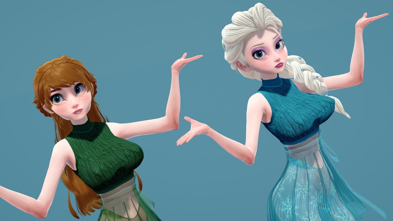 Ievan Polkka. Anna and Elsa. MMD 4K - YouTube Music