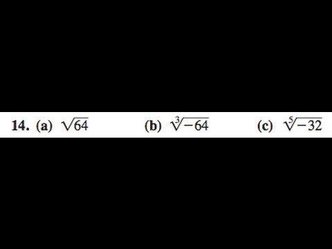 Find the sqrt(64), (-64)^(1/3), (-32)^(1/5) - YouTube