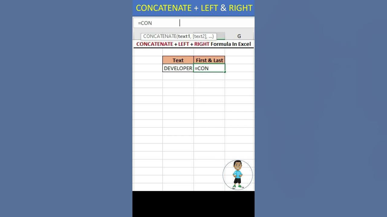 Concatenate Left Right Formula Excel Excel Exceltips Exceltutorial Msexcel