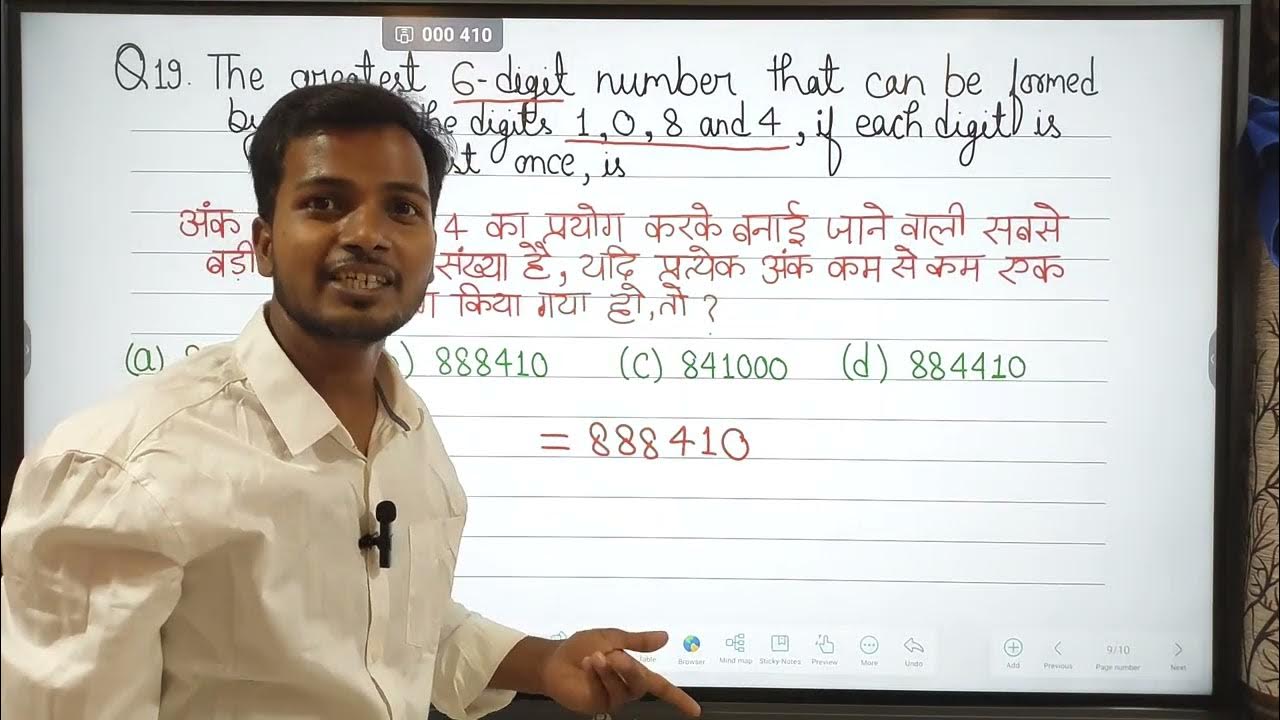 The greatest 6 - digit number that can be formed by using the digits 1 ...