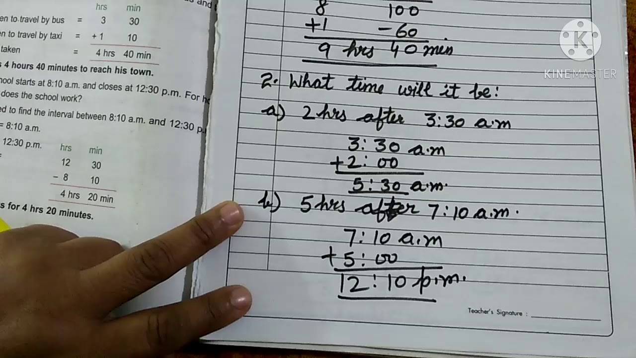 Time and Calendar (Addition and Subtraction of units of Time) Class 4th ...