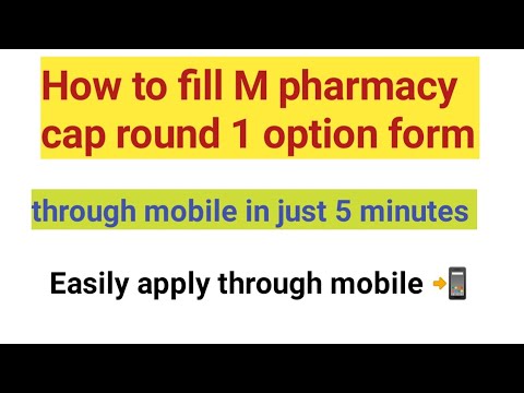 How to fill M Pharmacy option form cap round 1 mhcet 2023 option form ...