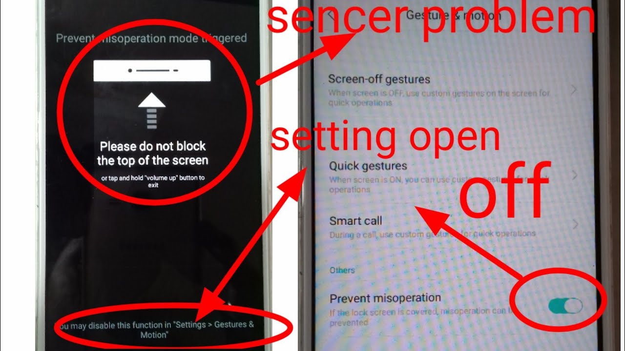 prevent misoperation mode triggered in setting gesture &motion easy ...
