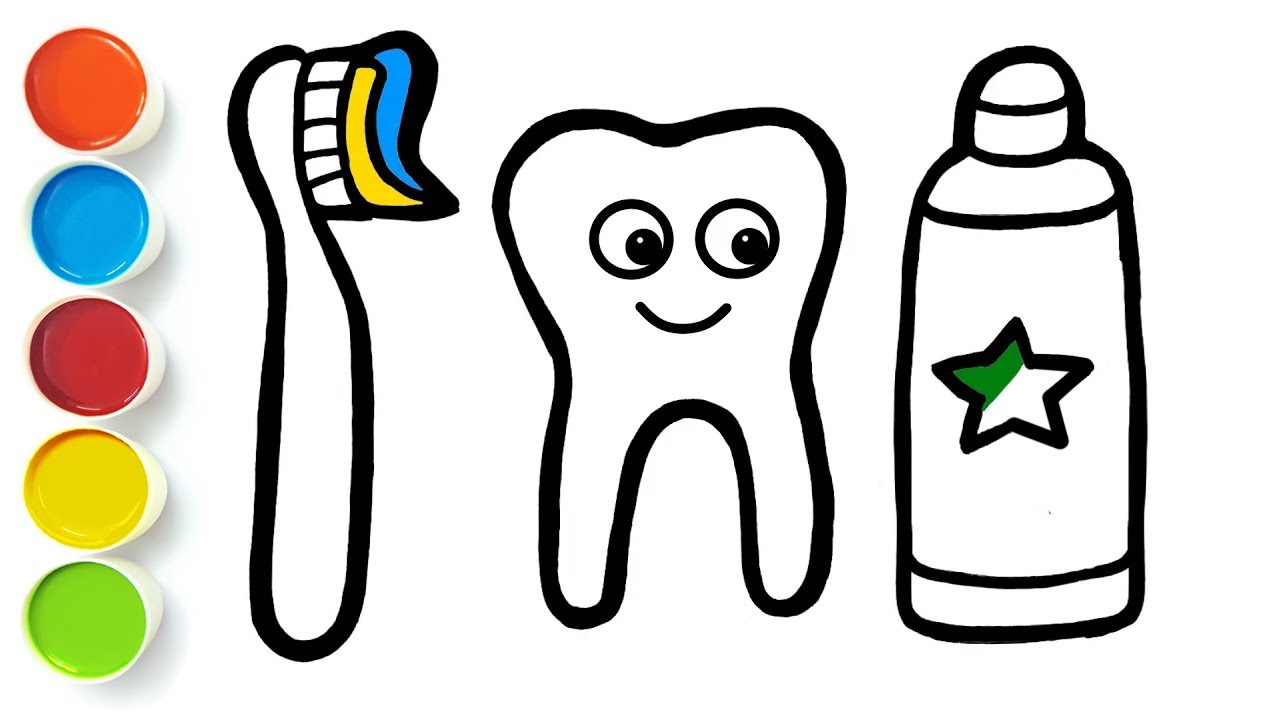 Tooth Brush drawing easy for kids | How to draw Tooth and Brush easy ...