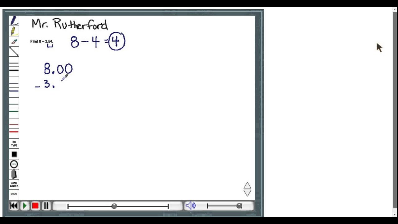 Subtracting Decimals using Annexing Zeroes - YouTube