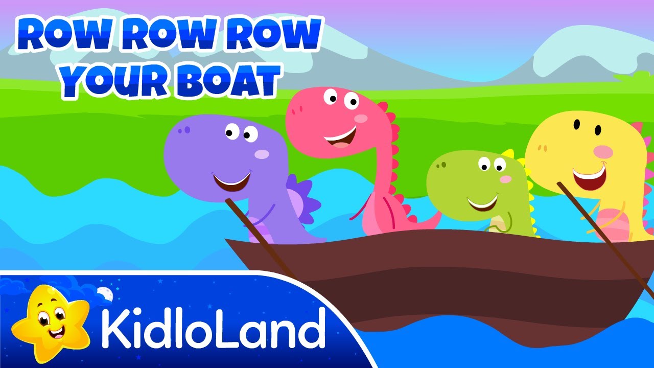 Row Row Row Your Boat Dino Version | Nursery Rhymes Kids Songs | Dino ...