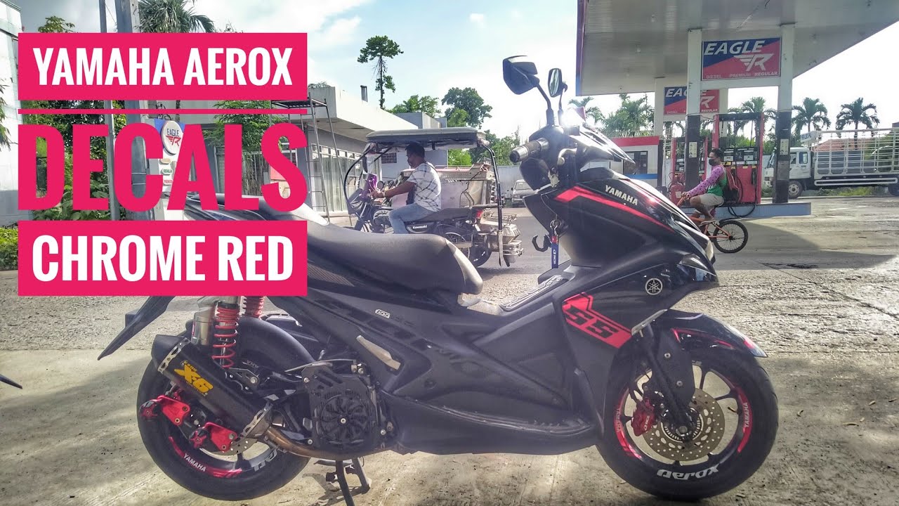 YAMAHA AEROX DECALS /CHROME RED - YouTube