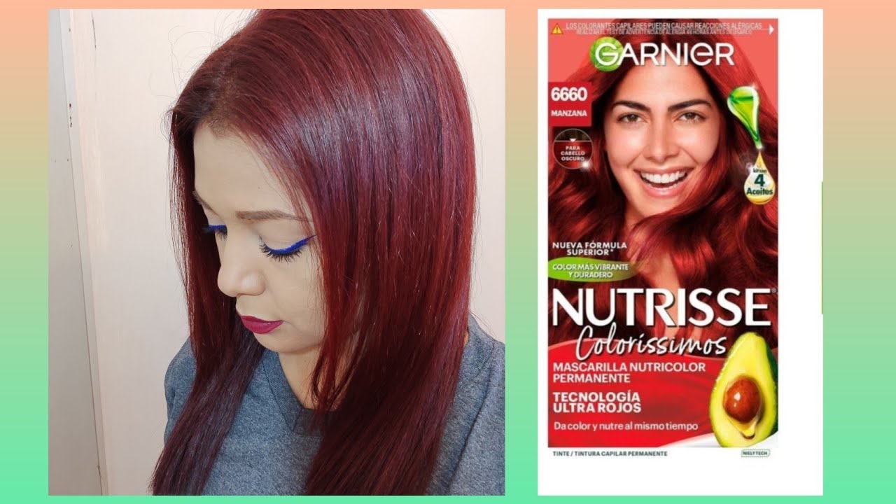 Tinte Nutrisse tono Manzana 🍎😍Rojos Colorisímos #garnier👌 - YouTube