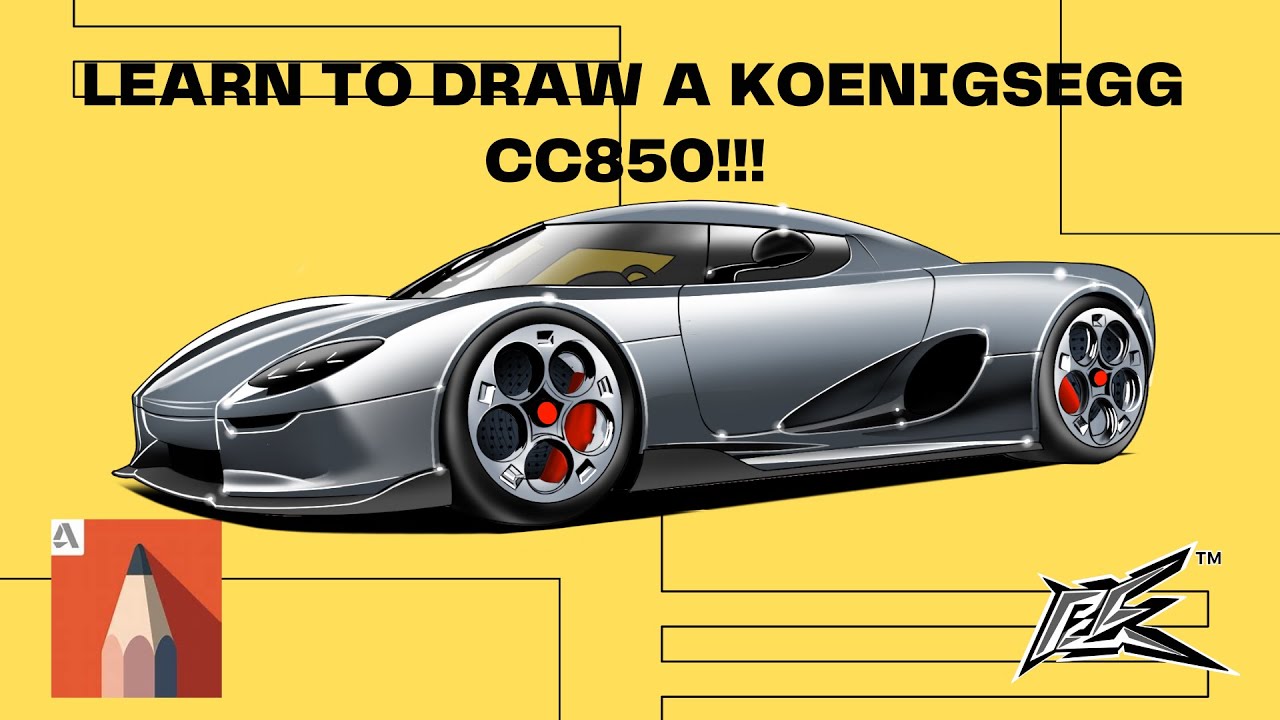 koenigsegg cc850 drawing and detailing - YouTube