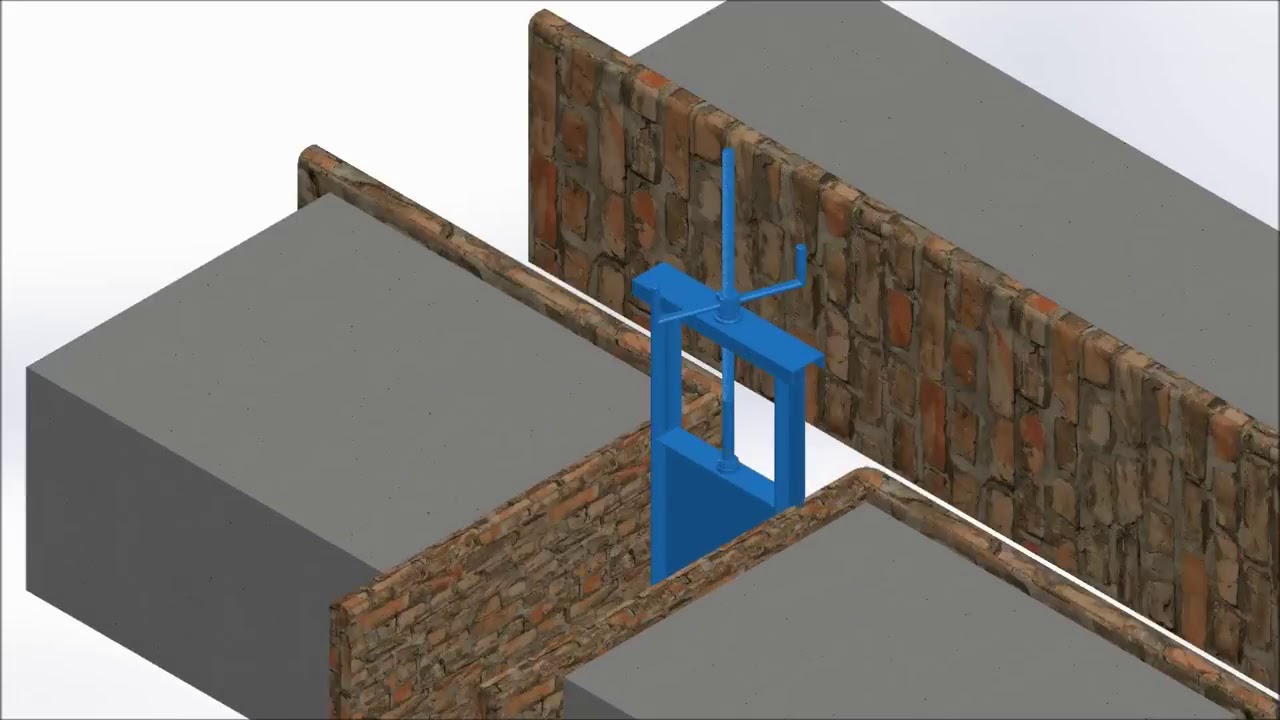 Sluice Gate Mechanism solidworks - YouTube