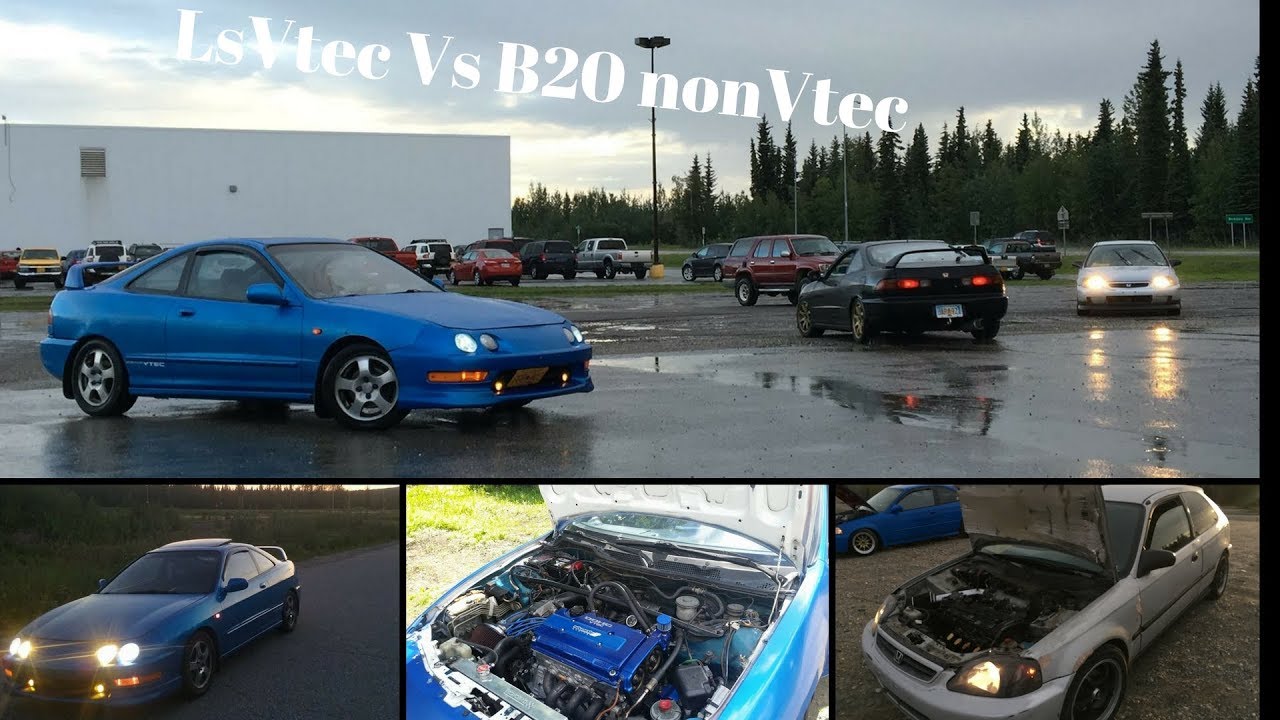 EK9 B20 nonvtec Vs Lsvtec Integra - YouTube
