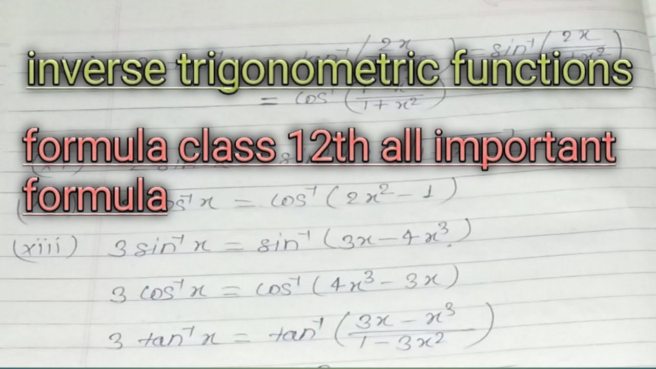 Inverse trigonometric functions | NCERT solutions | inverse ...