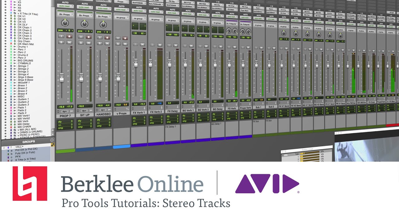 Berklee Online & Avid Present | Pro Tools Tutorials: Stereo Tracks - YouTube