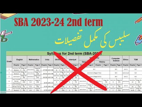 SBA 2nd term syllabus | SBA 2023 2nd term exam syllabus |2nd term sylabus and shedule SBA 2024 ...