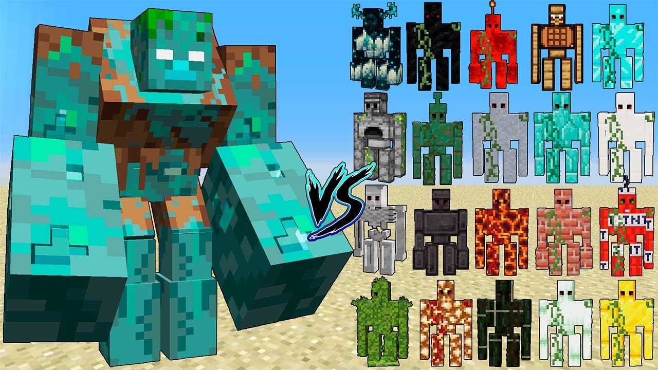 Mutant Drowned vs Extra Golems - Fight Minecraft Battle - YouTube