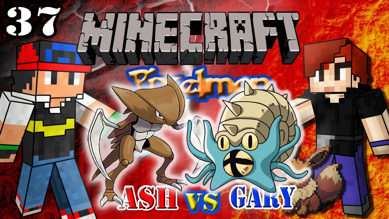 Pixelmon Ash vs Gary 37: Cinnabar Island Fossils (Minecraft Pokemon Mod ...