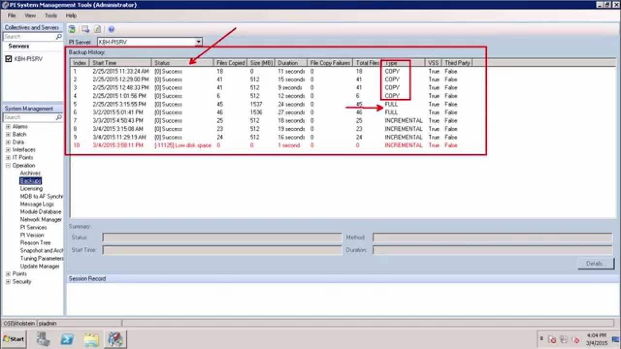 OSIsoft: How to Check PI Data Archive Backup History & Confirm Successful Backups - YouTube