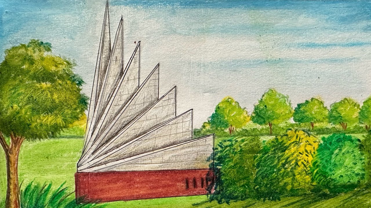 Sriti shoudho drawing easy ॥স্মৃতি সৌধ আঁকা॥Farzana’s Art Class - YouTube