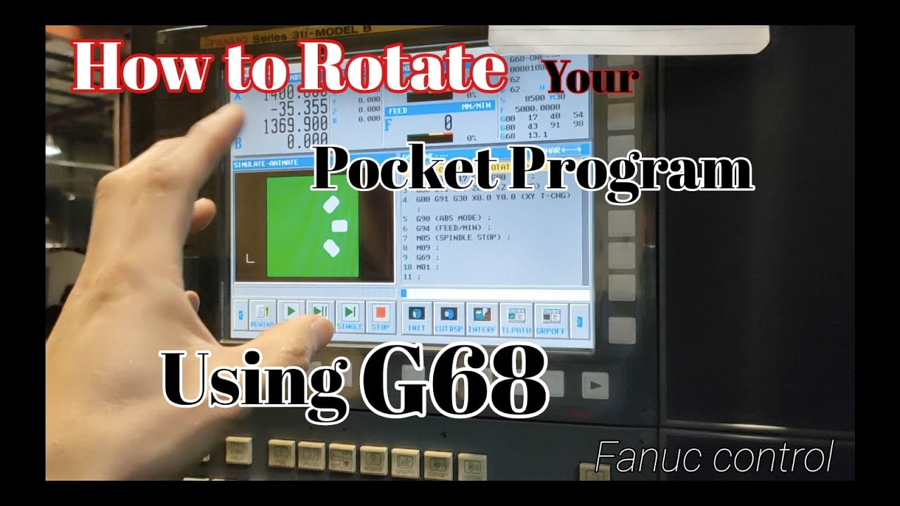 #HOW TO ROTATE POCKET PROGRAM USING G68 at ONE ANGLE ROTATION #12 - YouTube