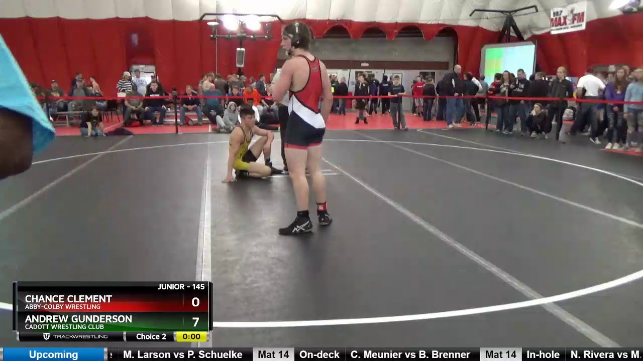 Junior 145 Andrew Gunderson Cadott Wrestling Club Vs Chance Clement ...