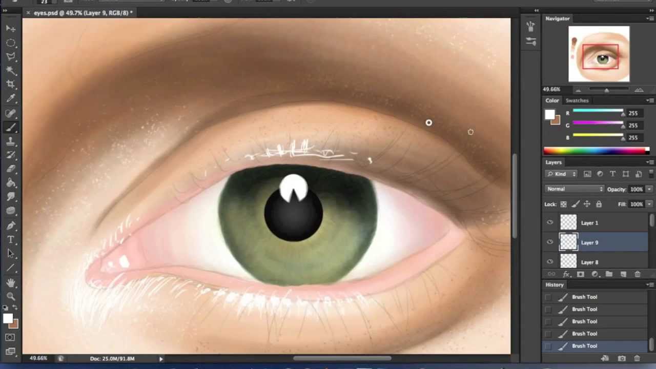Digital drawing - eye - YouTube