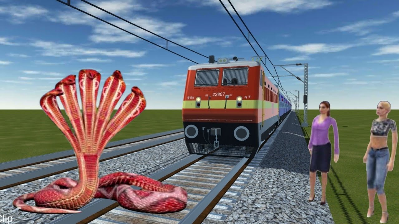 Giant Five Headed Snake vs Train | Stops the Train | BeamNG.Drive - YouTube