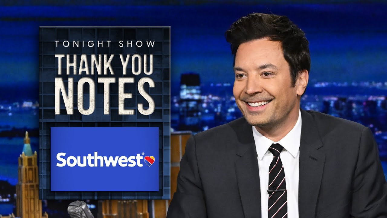Thank You Notes: Dry January, Southwest Airlines | The Tonight Show ...