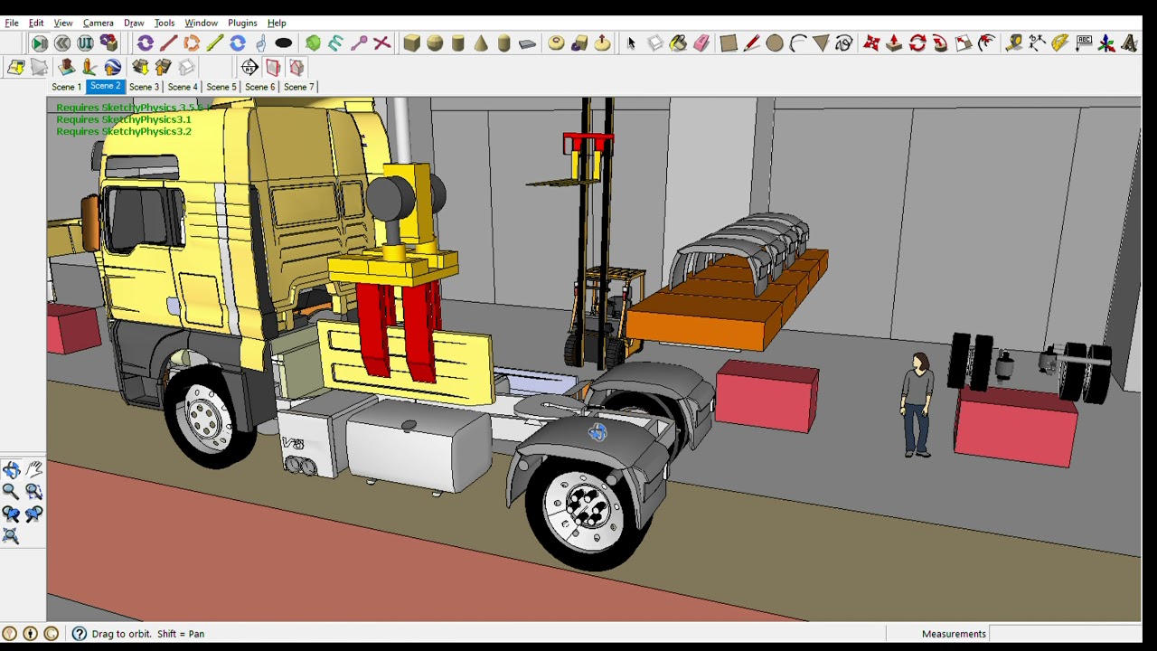 Sketchup physics MAN Truck and Bus Production line - YouTube