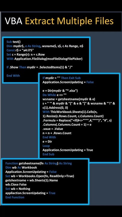VBA Extract Multiple Excel Files | Automate Data Import in Excel! #shorts #excel #vba # ...