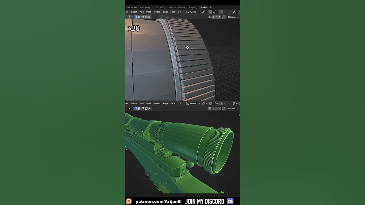 Modeling An Awm Sniper Scope In Blender Arijan Blender Shorts 3dmodeling Youtube