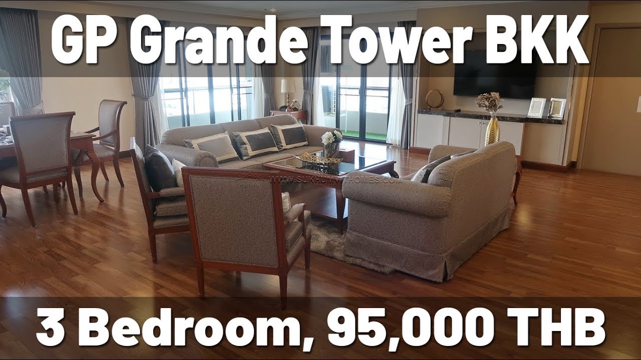 GP Grande Tower 3 Bed Renovated 260 sqm 95,000 THB - YouTube