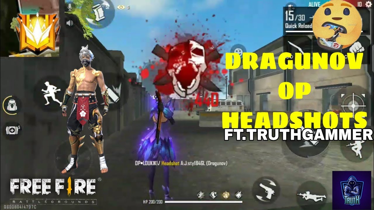DRAGUNOV OP HEADSHOTS|| FREE FIRE GAMEPLAY||FT.TRUTHGAMMER - YouTube