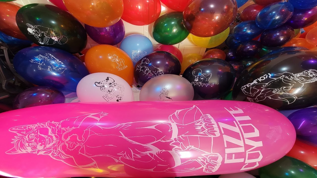 Playing and deflating balloons with furry prints (Non pop) - YouTube