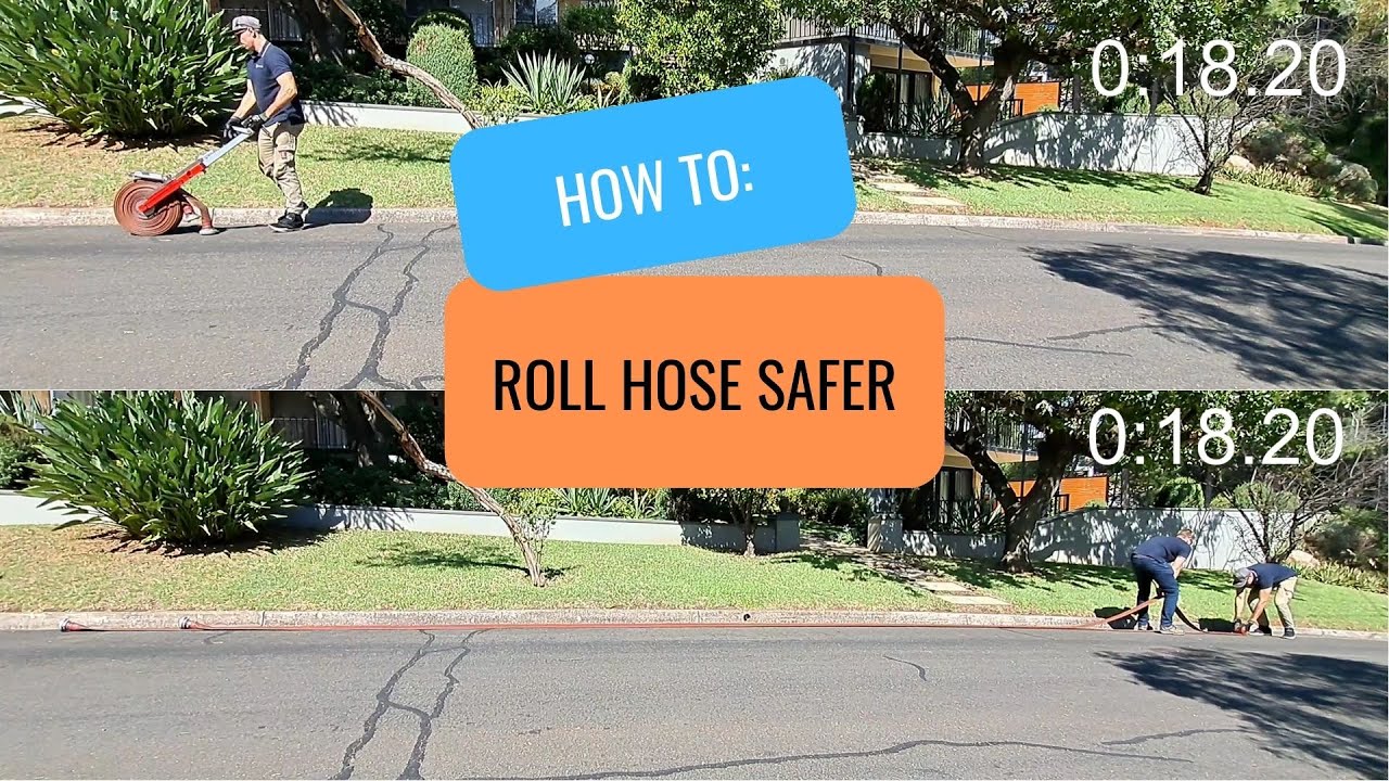 Operational Fire Safe Roll vs hand rolling 64mm fire hose - YouTube