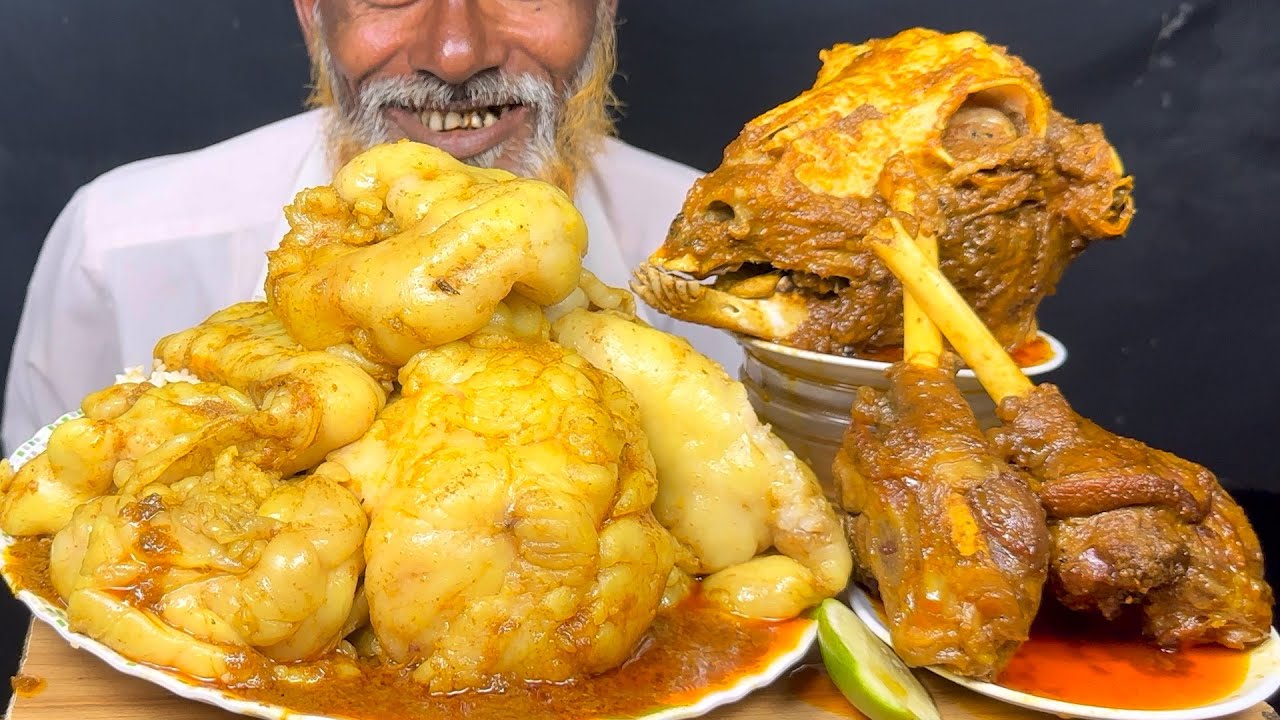 Most Oily Mutton Fat Curry, Two Mutton Leg Curry, Big Goat Head Curry ...
