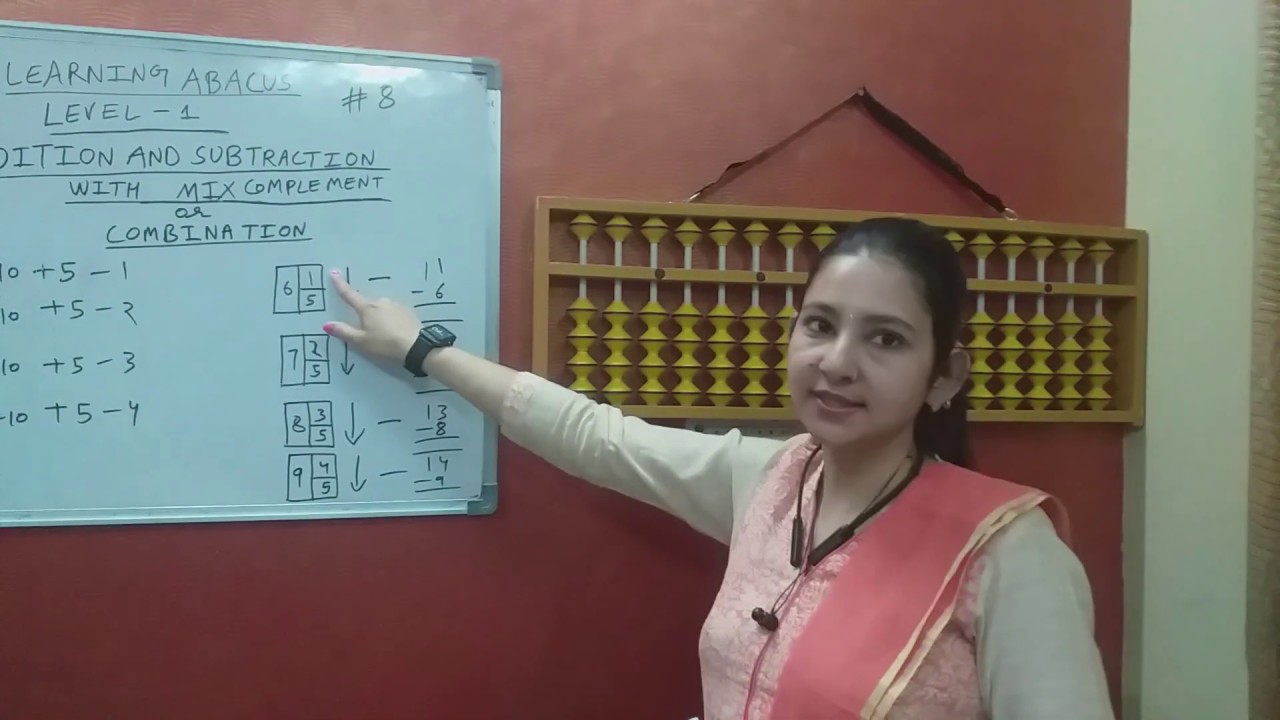 Learn Abacus - Mixed Complement Minus Class 8 - Level 1 - YouTube