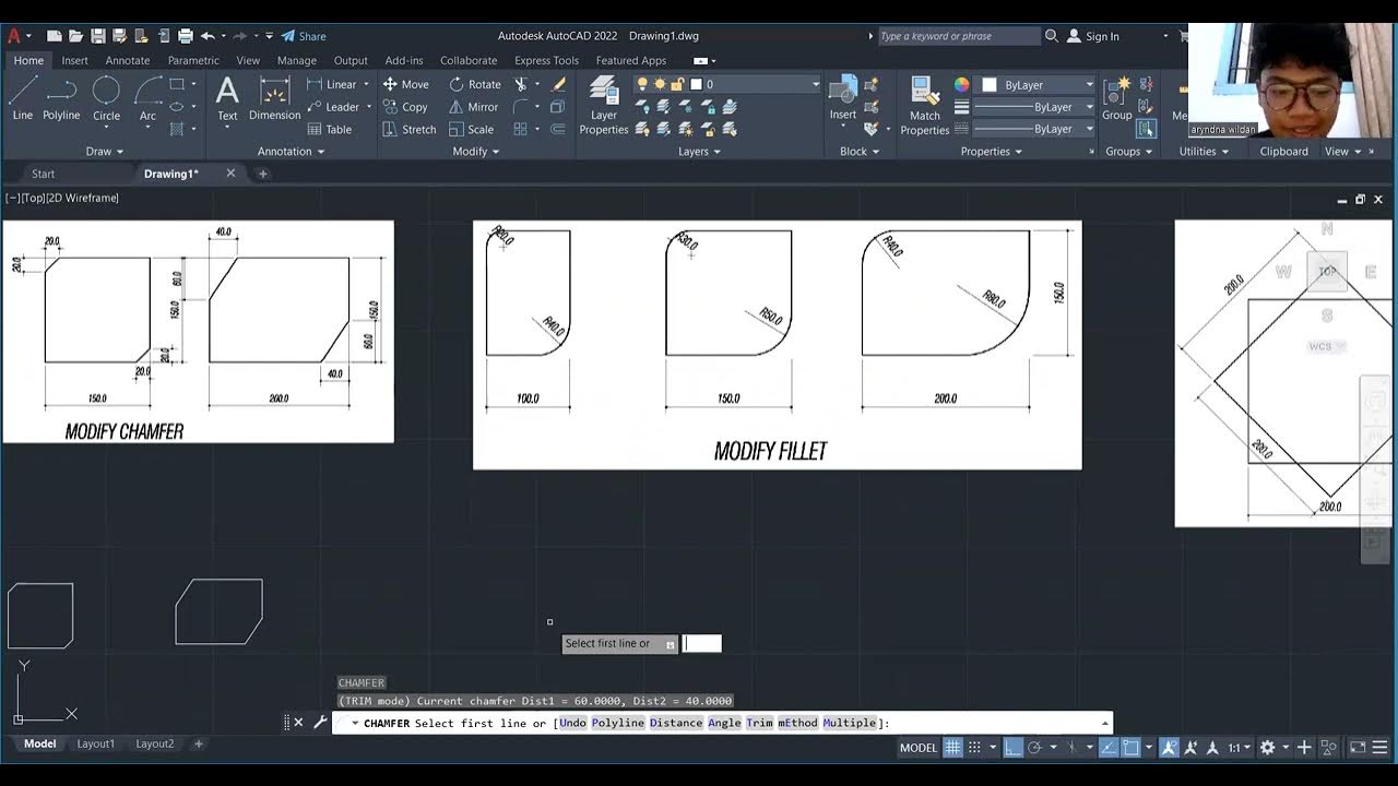 tutorial autocad (toolbar modify) - YouTube