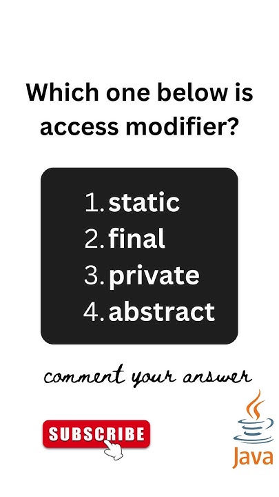 Which one is access modifier below | Java interview Question - YouTube