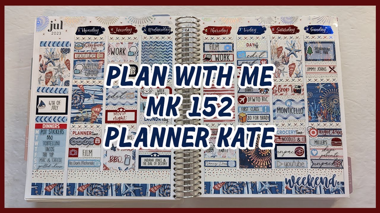 Plan with Me | MK 152 (Planner Kate) - YouTube