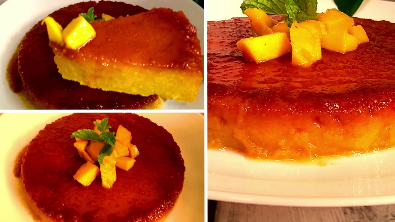 Eggless Mango Bread Pudding Without Oven I No Gelatin No Agar Agar I Quick & Easy Mango Dessert ...