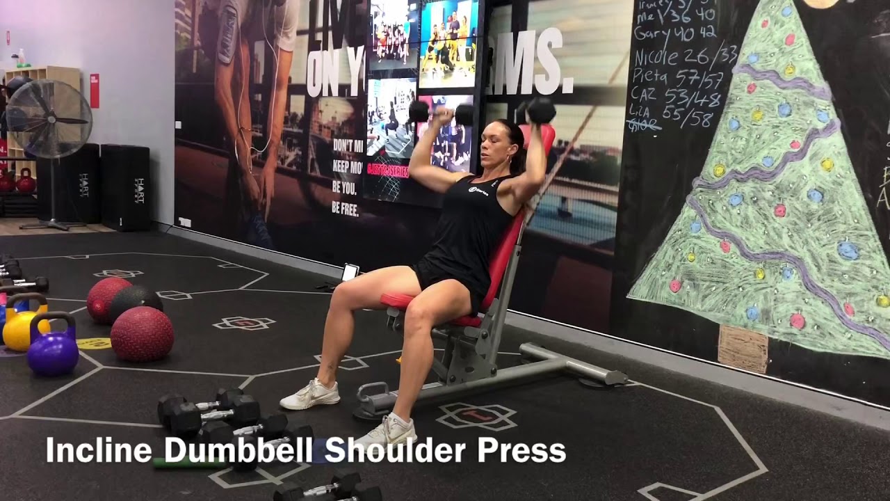 Incline Dumbbell Shoulder Press - YouTube