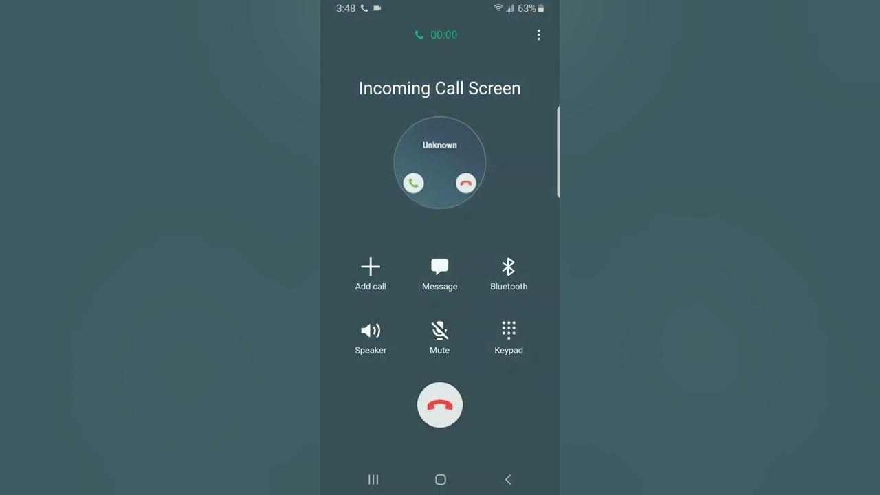 INCOMING CALL SCREEN SAMSUNG S8 ANDROID 9 - YouTube